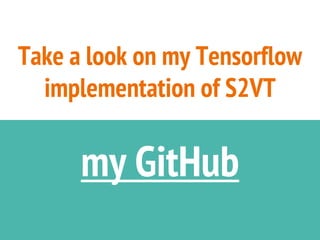 Video caption generation via seq-to-seq model (TensorFlow implementation) | PDF | Video Software ...