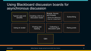 Introduction to Blackboard Discussion Boards | PPT