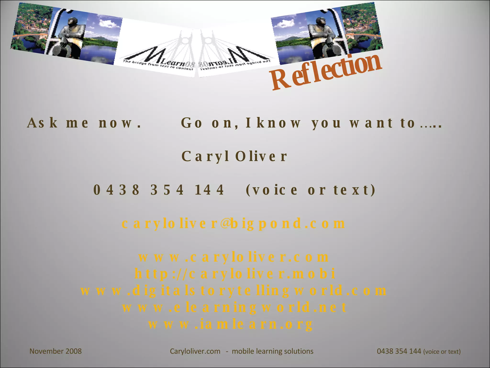 mLearn Conference Reflections | PPT