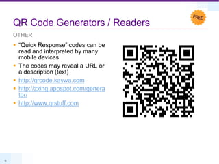 20 mLearning Tools in 60 Minutes - mLearnCon 2010 | PPT