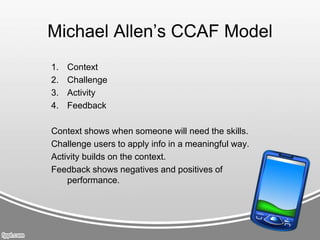 Mlearning instructional design | PPTX | Education