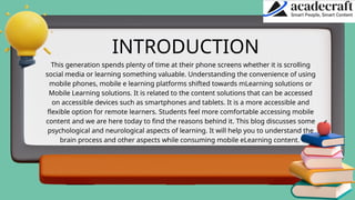 mLearning Solutions Why Our Brain Adapts to Mobile Education.pptx