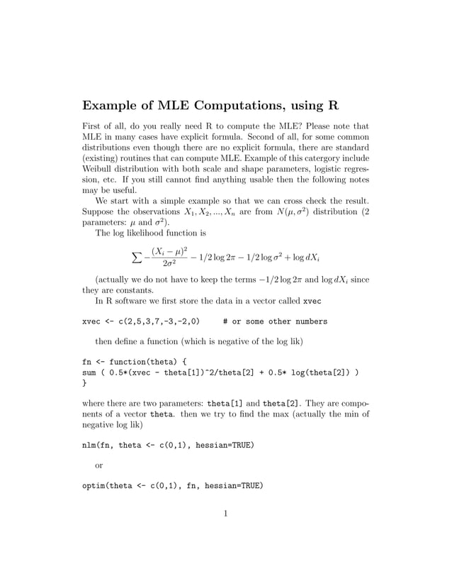 MLE Example | PDF | Physics | Science