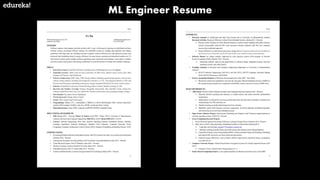 Machine Learning Engineer Jobs, Resume & Salary | Edureka | PDF