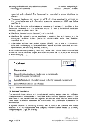 [EN] "Multilingual Information and Retrieval Systems Technology and Applications" | Dr. Ulrich ...
