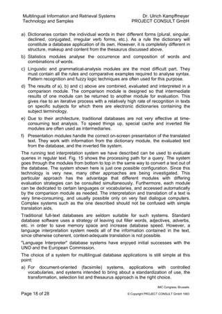 [EN] "Multilingual Information and Retrieval Systems Technology and Applications" | Dr. Ulrich ...