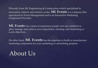 ML Events Company Profile | PPSX | Business Expos & Conferences | Events