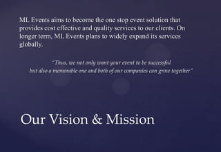 ML Events Company Profile | PPSX | Business Expos & Conferences | Events