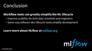 MLflow: Infrastructure for a Complete Machine Learning Life Cycle | PPT