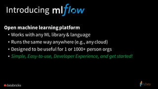MLFlow: Platform for Complete Machine Learning Lifecycle | PDF