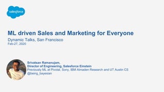 Machine Learning Driven Sales and Marketing for Everyone | PPTX