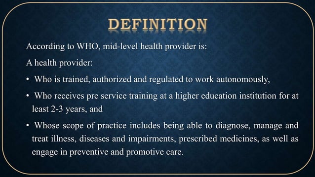 MLHP (Mid level health provider) | PPTX | Diseases and Conditions ...