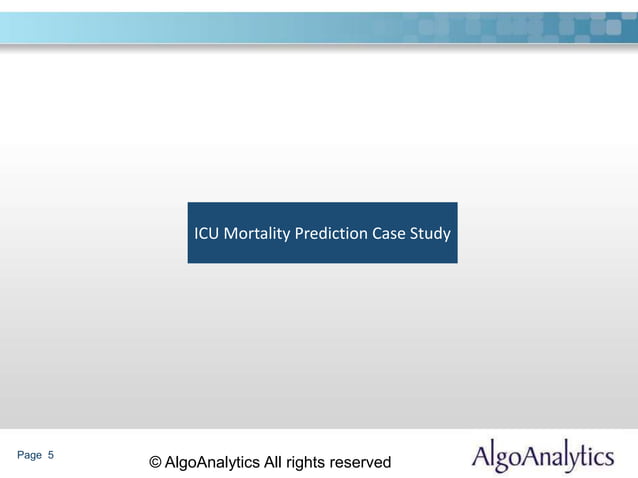 Machine Learning in ICU mortality prediction | PPTX | Healthcare Industry | Industries