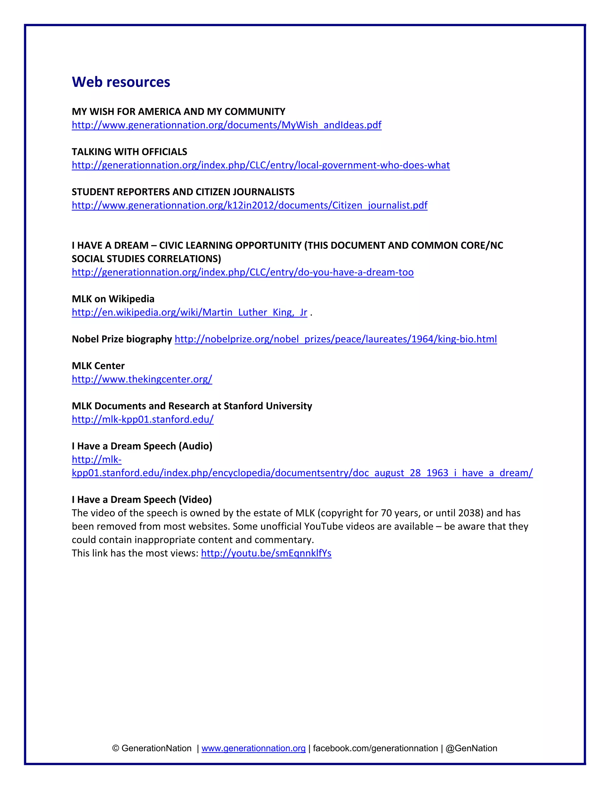 MLK I have a dream | PDF