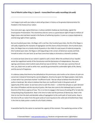 MLK I have a dream | PDF