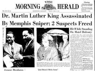 MLK Jr's Assassination in Newspaper Headlines | PPTX
