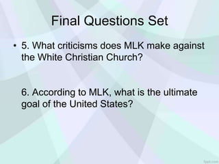 Letter From Birmingham Jail | PPTX