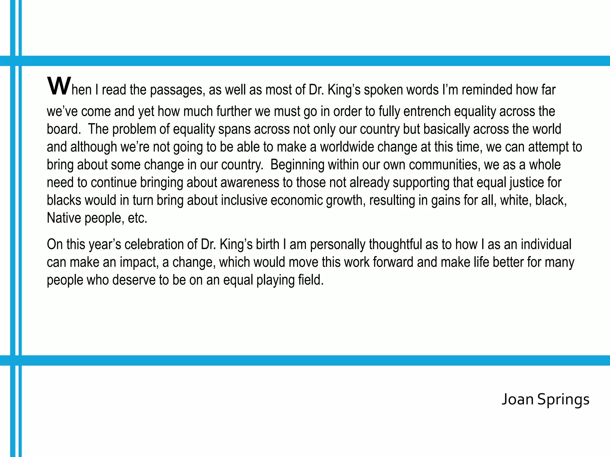 MLK Day Reflections | PPT