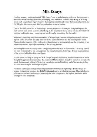 Mlk Essays | PDF