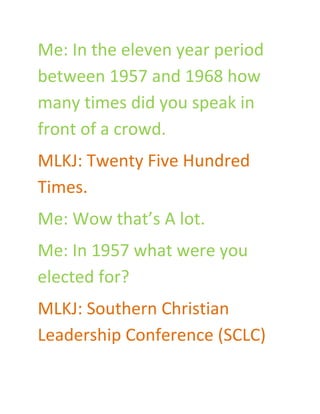 Mlk interview | DOCX | National & Civic Holidays | Holidays