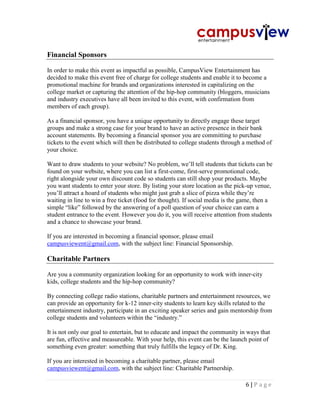 Mlk jr. hip hop awards sponsorship packet | PDF