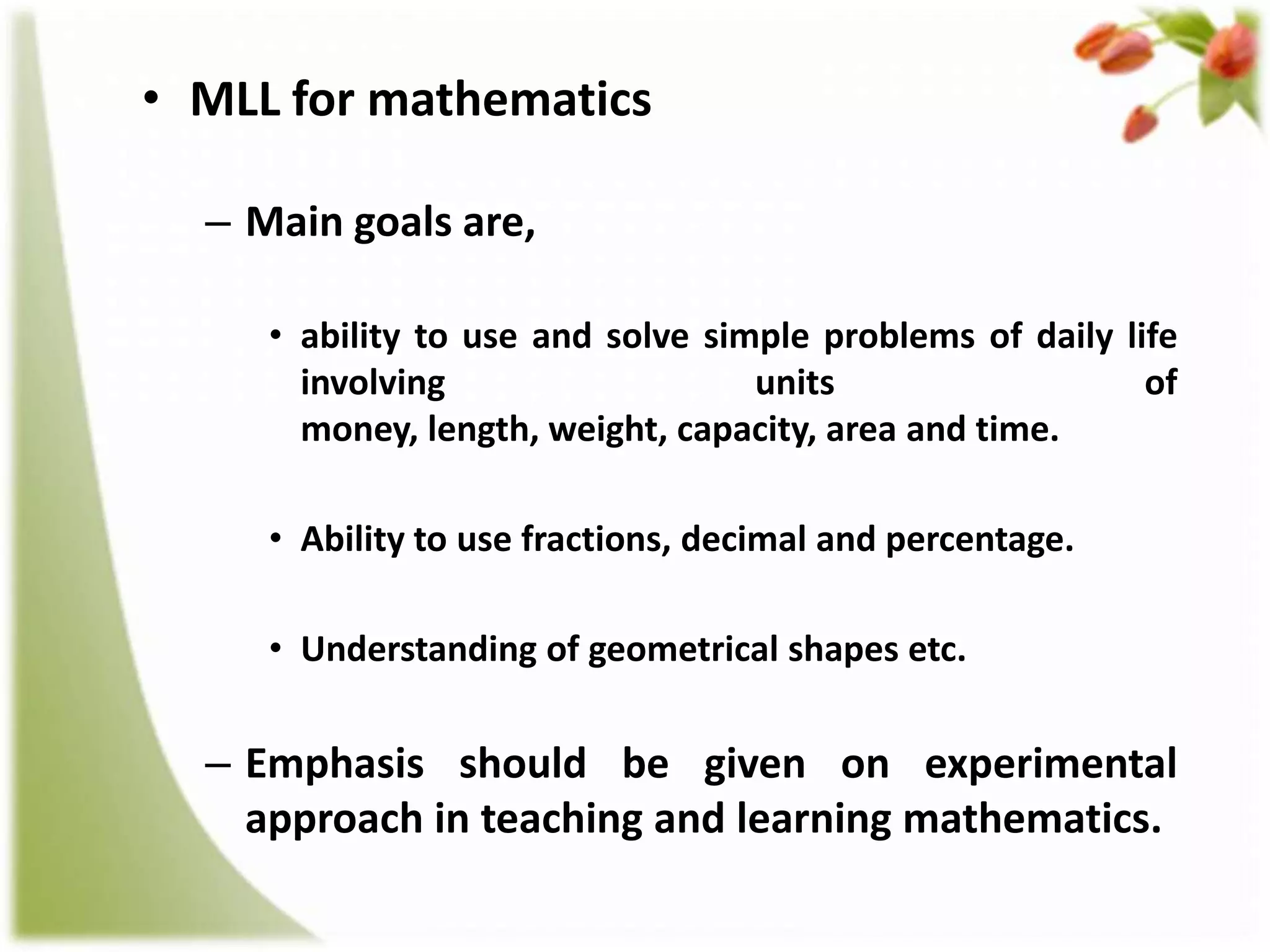 Minimum Levels of Learning | PPTX