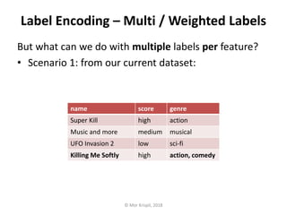 ML Label engineering and N-Hot Encoders | PPTX