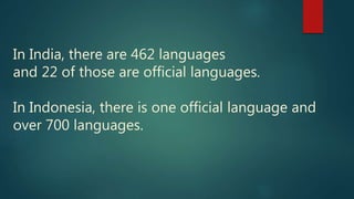 Languages of India and Indonesia as ML Learning Resources | PPT