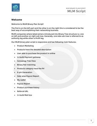 Binary Plan MLM script | PDF