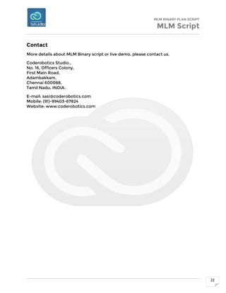 Binary Plan MLM script | PDF