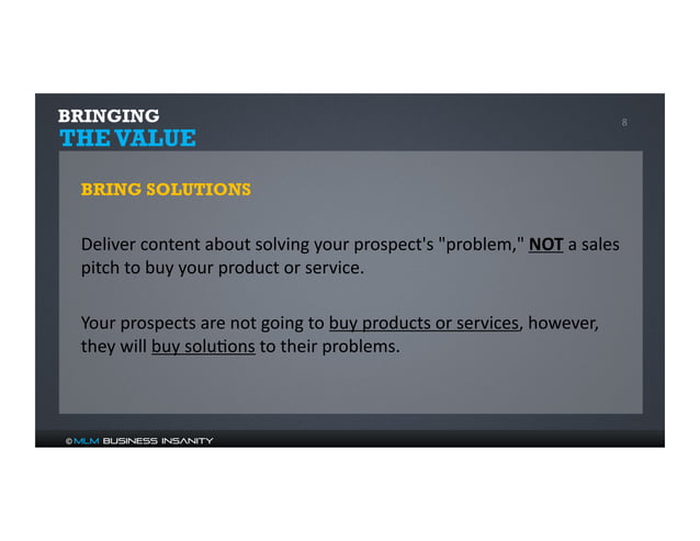 MLM Training Lounge - Part 7 - The Follow-Up - MLM Business Insanity | PPT