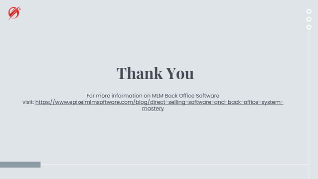 MLM Software Back Office Features | PPTX