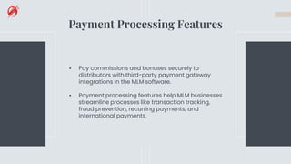 MLM Software Back Office Features | PPTX