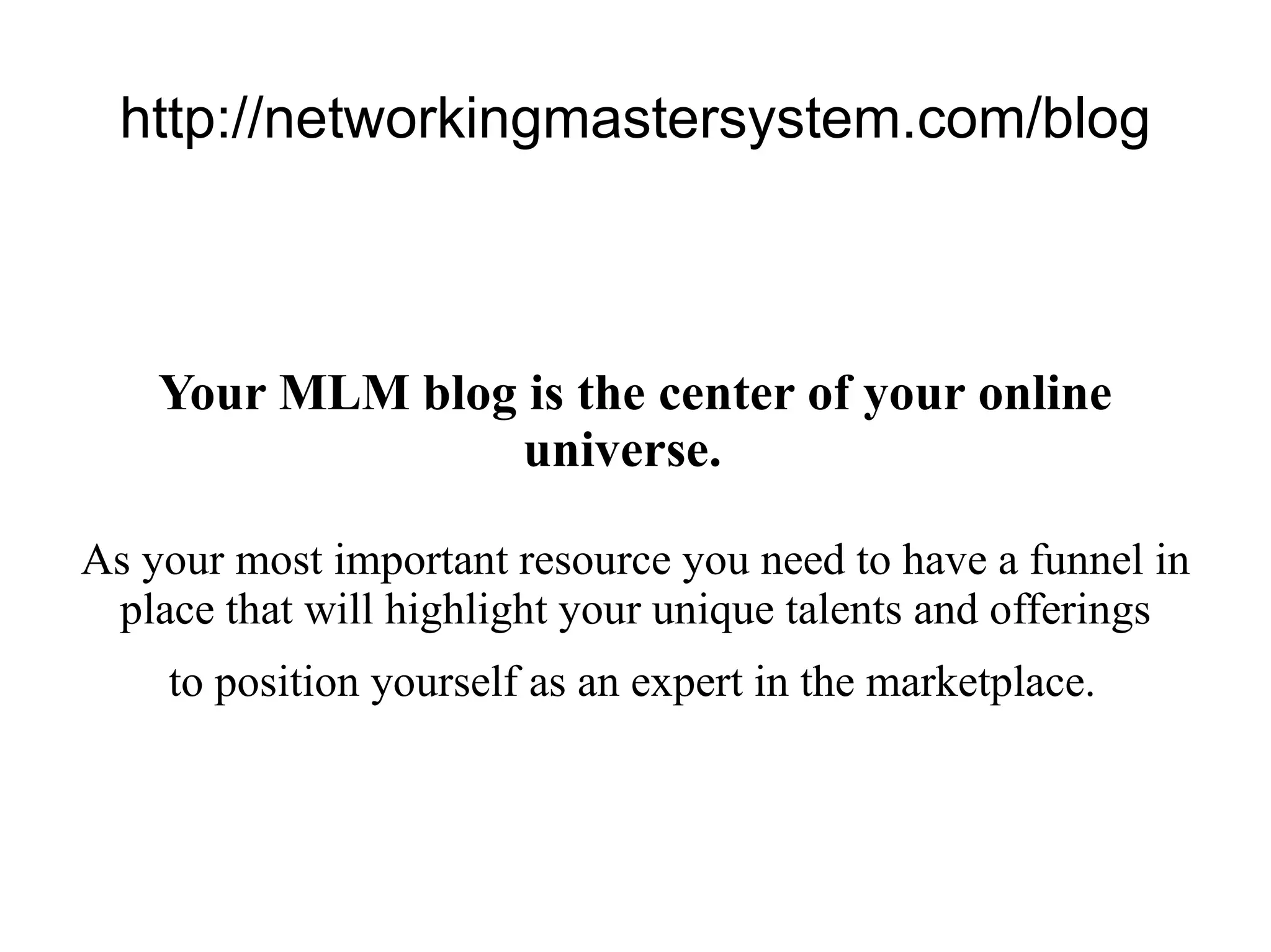 Mlm blog Training "Funnel" | PPT