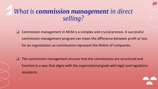 Commission Management in Direct Selling: A Comprehensive Overview | PDF
