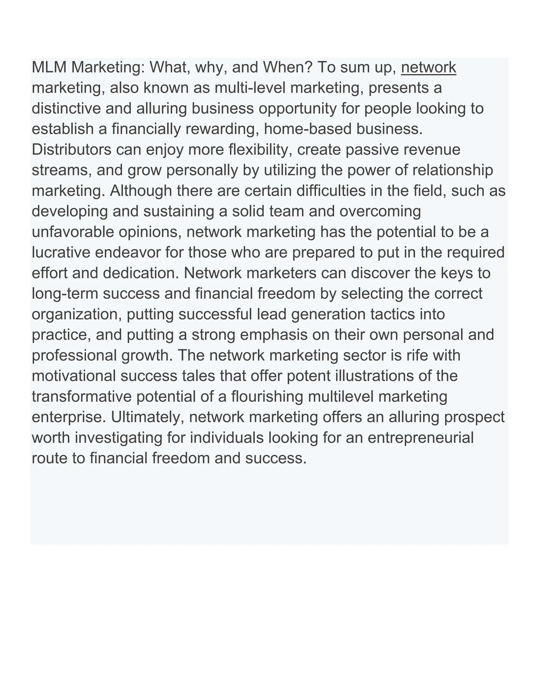 “MLM Marketing Explained What It Is, Why It’s Effective..pdf