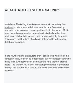 “MLM Marketing Explained What It Is, Why It’s Effective..pdf