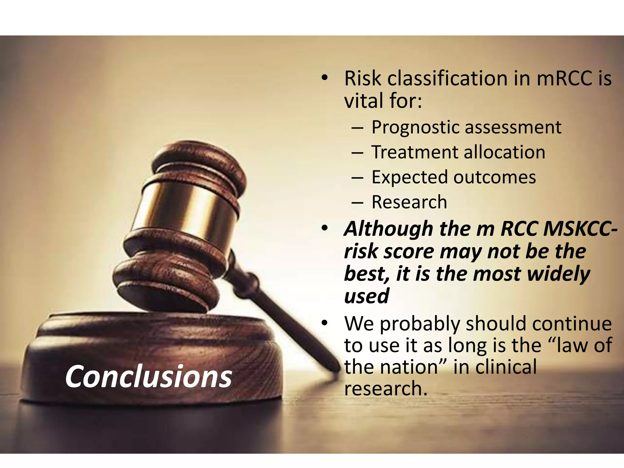 Clasificación de riesgo en renal metastásico | PPTX