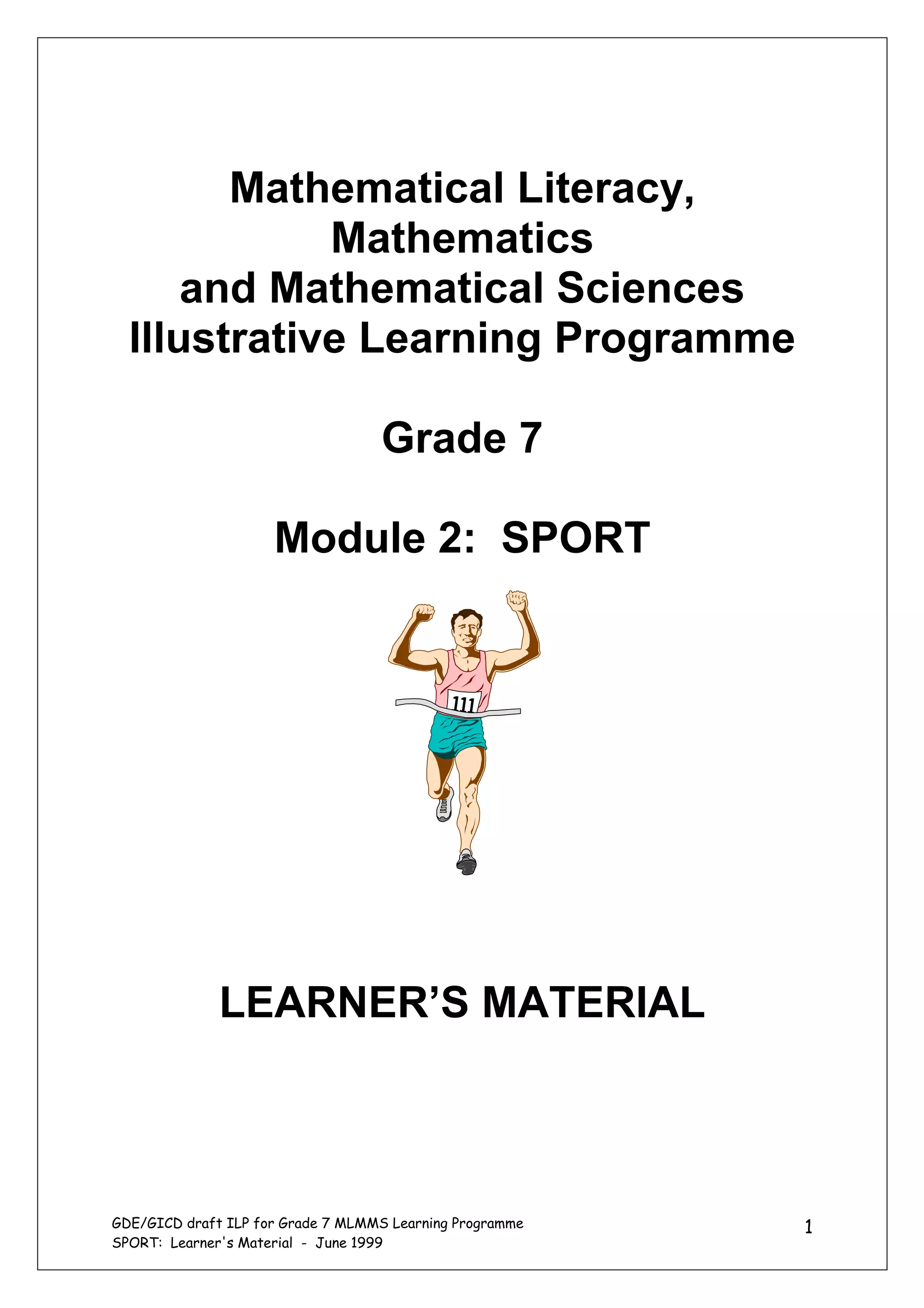 Mathematical Literacy, Mathematics and Mathematical Sciences ...