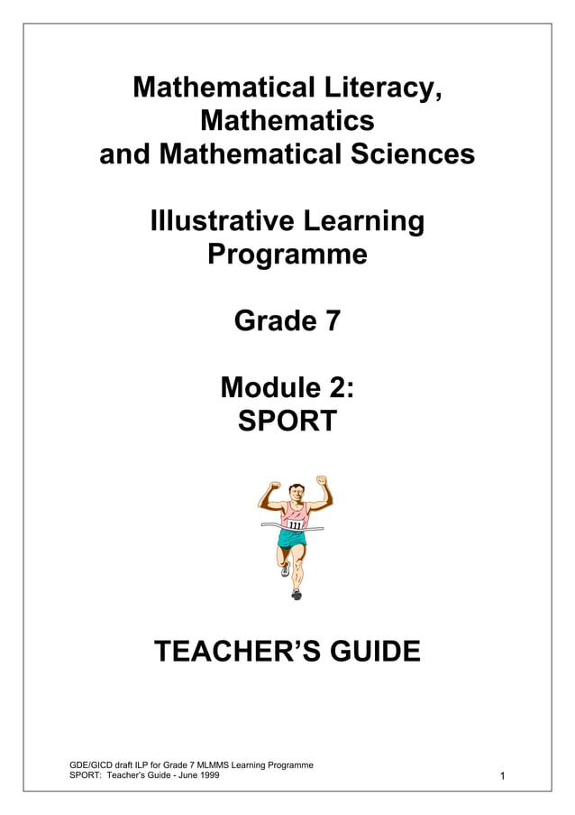 Mathematical Literacy, Mathematics and Mathematical Sciences ...