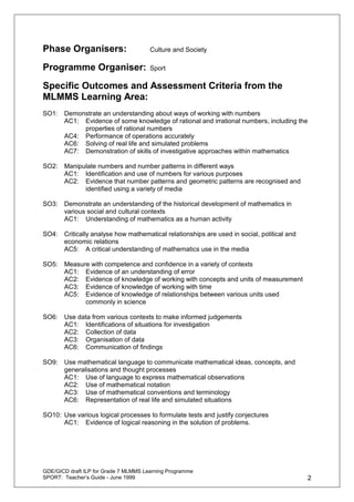 Mathematical Literacy, Mathematics and Mathematical Sciences ...