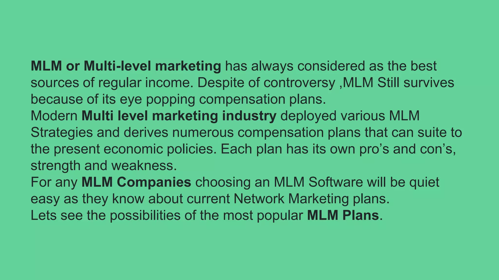 MLM Plans | PPTX