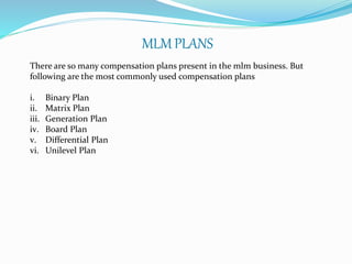 MLM Generation Compensation Plan | PPTX