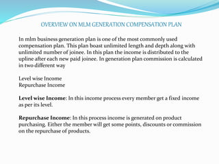 MLM Generation Compensation Plan | PPT