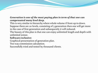 MLM Generation Compensation Plan | PPT