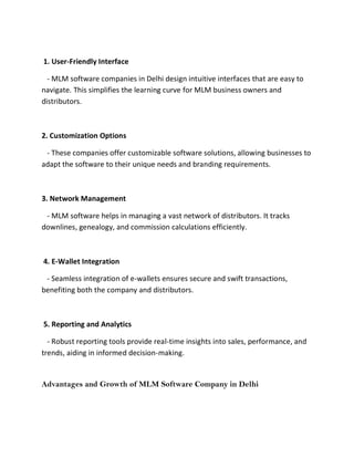 MLM Software Company in Delhi | PDF