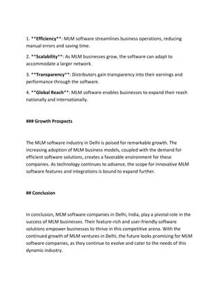 MLM Software Company in Delhi | PDF