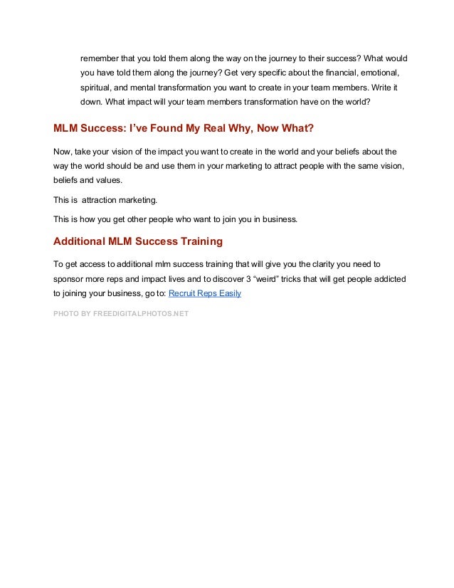 MLM Success: Tips to Finally Find Your Real "Why"