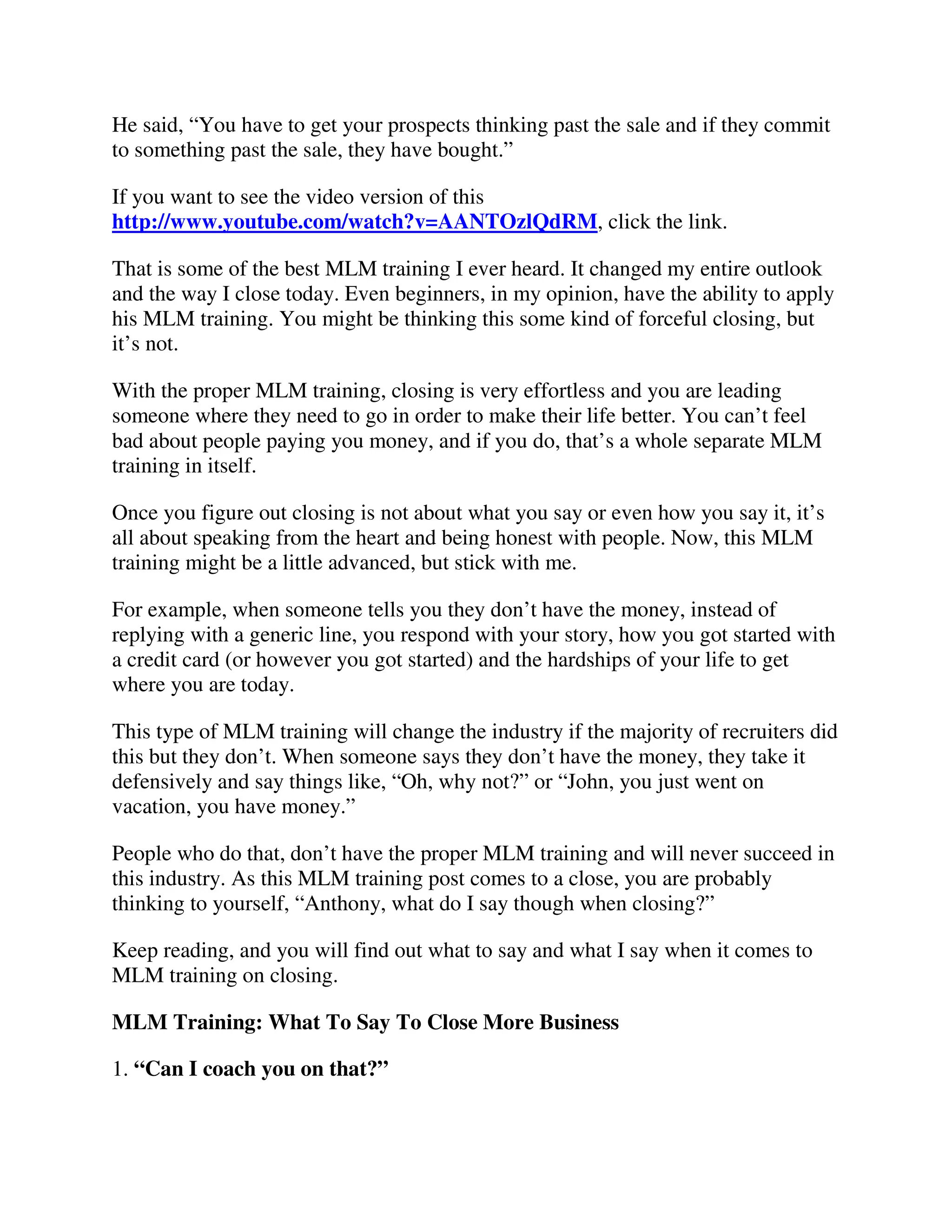 MLM Training: The Secret Success Blueprint | PDF