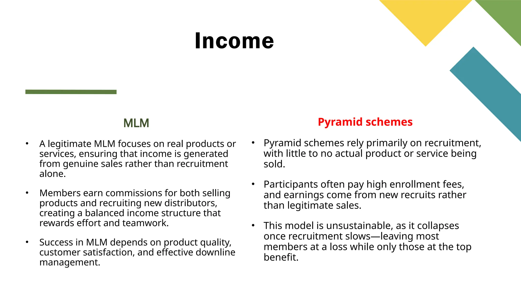 Comparing MLMs and Pyramid Schemes: What You Need to Know | PPTX